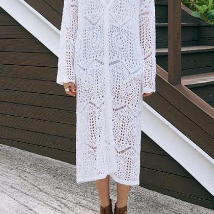Pretty White Lace Kimono on Luulla