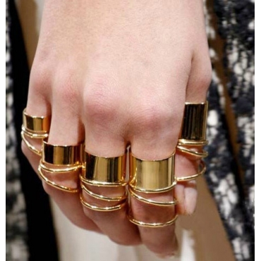 Metallic Gold Stack Rings on Luulla