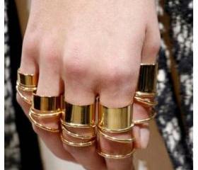 Metallic Gold Stack Rings on Luulla