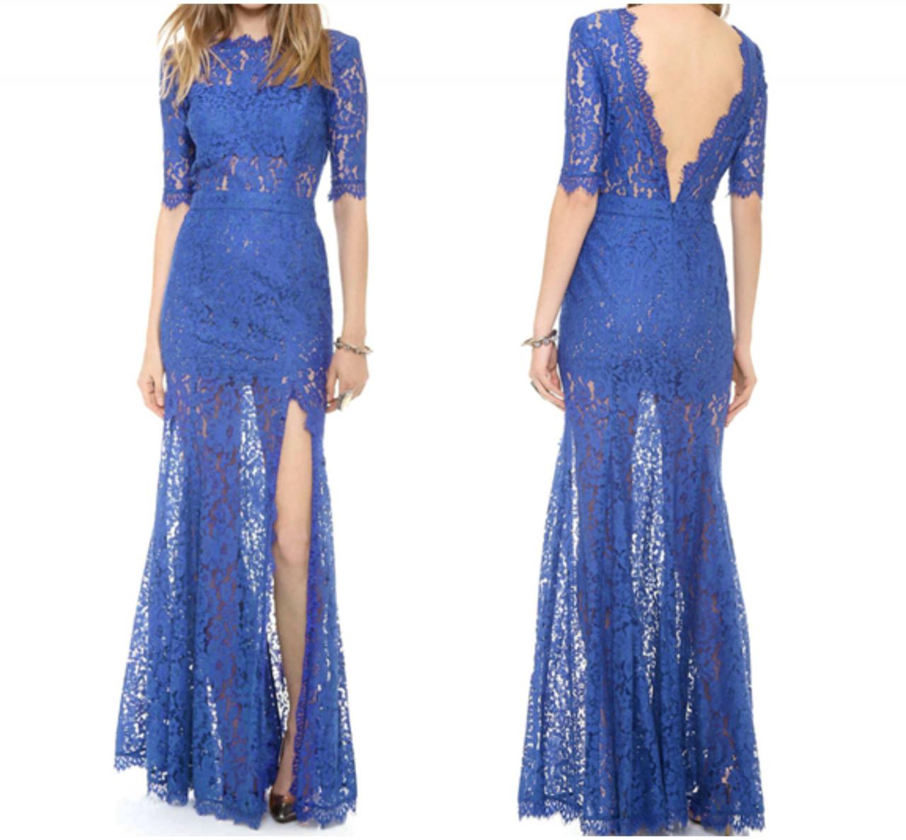 Beautiful Half Sleeve Lace Dress With Slit on Luulla